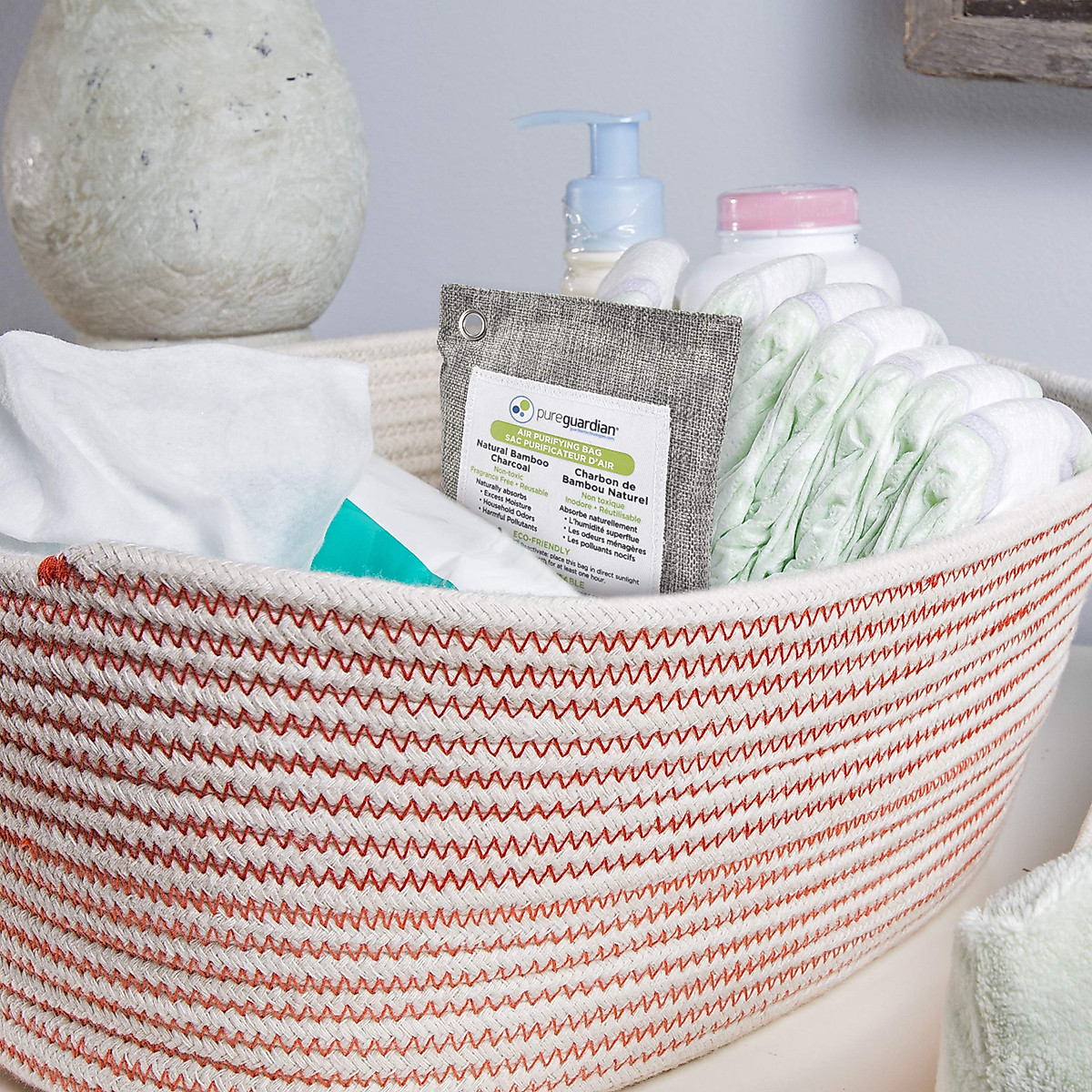 PureGuardian CB200 Bamboo Charcoal Air Purifying Bag, Eco-Friendly, Naturally Absorbs Odors, Excess Moisture and Pollutants, 200g, 4-Pack, Gray