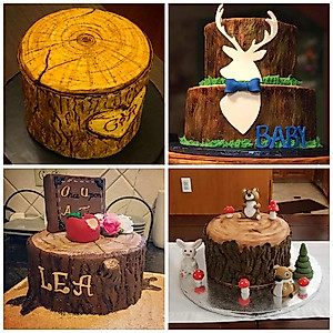 Set of 2 Tree Bark Cake Fondant Mold Tree Stump Fondant Impression Texture Mat Wedding Lumberjack Cake Border Decorating Tool Chocolate Gumpaste Pastry Cake Mold