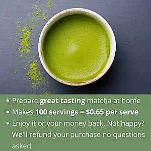 KENKO Matcha Green Tea Powder [USDA Organic] Ceremonial Grade, Authentic, First Harvest, Quality Japanese Matcha for Better Health & Energy. 50 Servings in a 100g [3.5oz] Bag