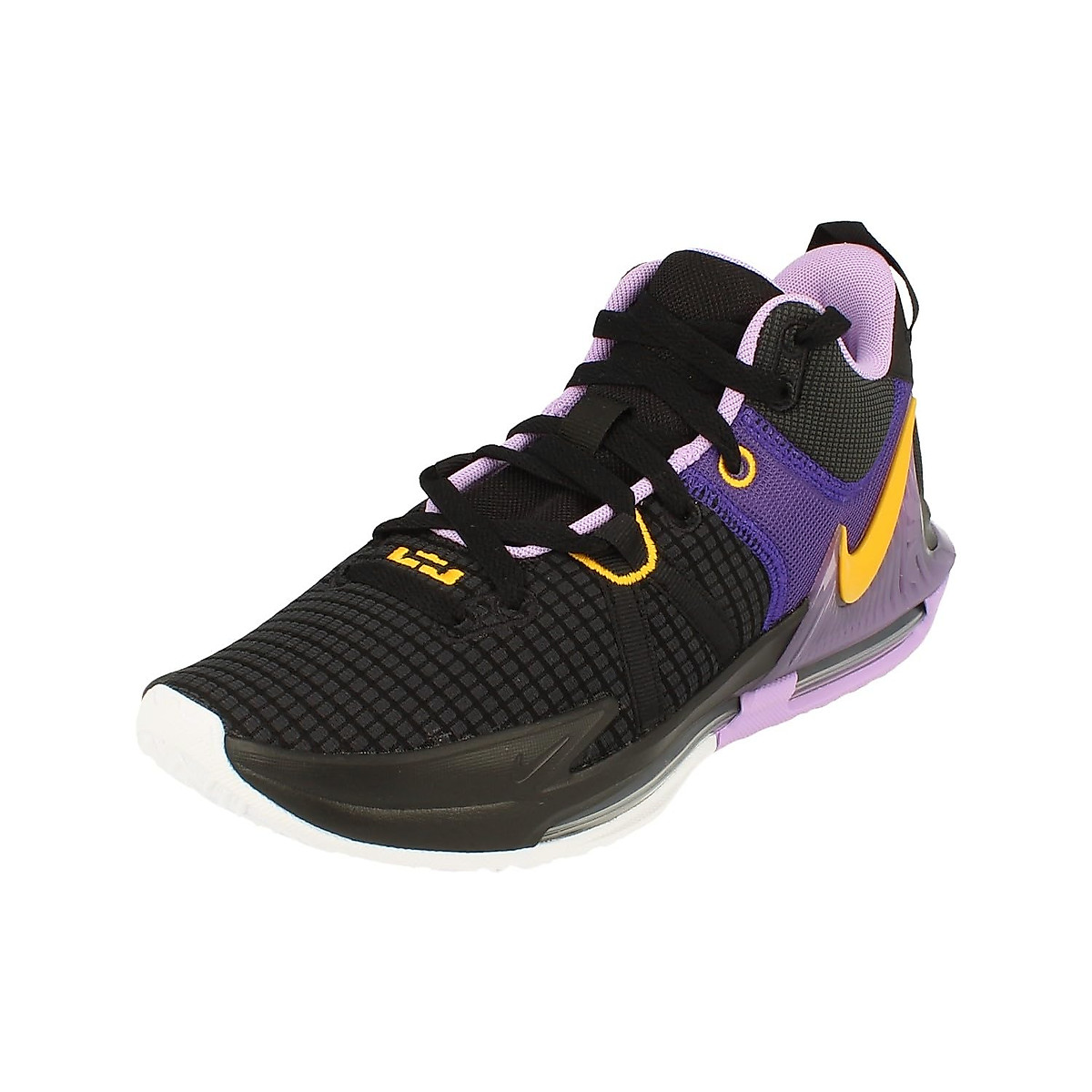 Nike Men's Lebron Witness 7 Basketball Shoe, Black/University Gold-Lilac, 11 M US