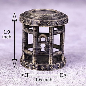 3DMAGIC DND Dice Jail, Dice Jail D&D, Time Out cage, Punish Your Bad Dice in Our Cage of Shame, Accessories Gift for Dungeons and Dragons (Brass Color)