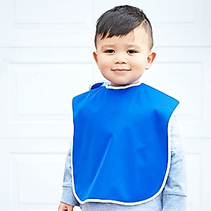 Toppy Toddler Large Waterproof Baby Bibs with Snap Buttons, Boys and Girls Bib Packs, 1-4 years