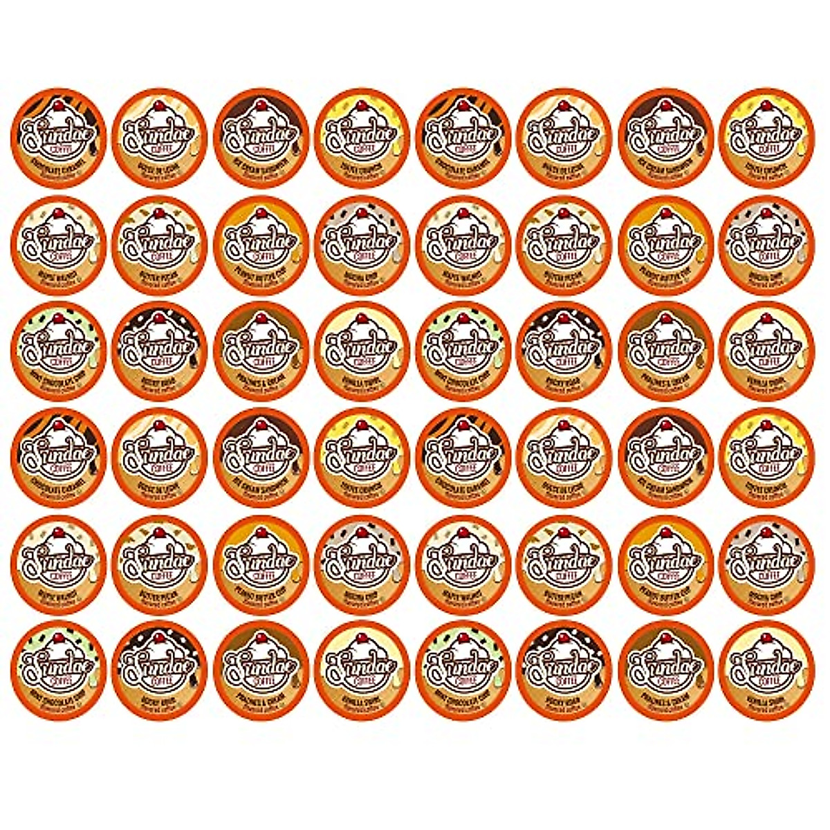 Sundae Ice Cream Flavored Coffee Pods, Compatible with 2.0 Keurig K-Cup Brewer, 48 Count (Assorted Variety Pack)