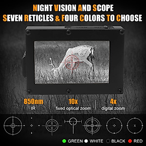 Night Vision Hunting Scope, 3.1-Inch Large Screen Rifle Scope, Monocular for Nightfall Total Darkness, Riflescopes for Outdoor Day & Night