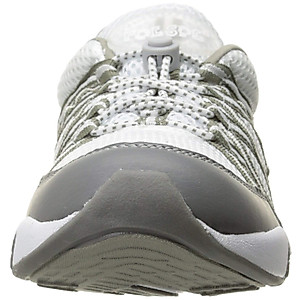 RocSoc Womens Water Dissipating Lightweight Mesh Walking Shoes, Breathable Design with Quick On and Off Laces, Comfort on Uneven Surfaces White/Grey