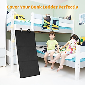 Tideme Bunk Bed Ladder Board Cover, Bunk Bed Ladder Lock Board, Avoid Climb Bunk Bed Ladder Pad, Secure Ladder Board to Prevent Climbing