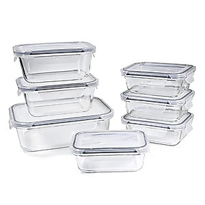 Beille 14pc Food Storage Containers with Lid Glass Meal Prep Containers, BPA Free