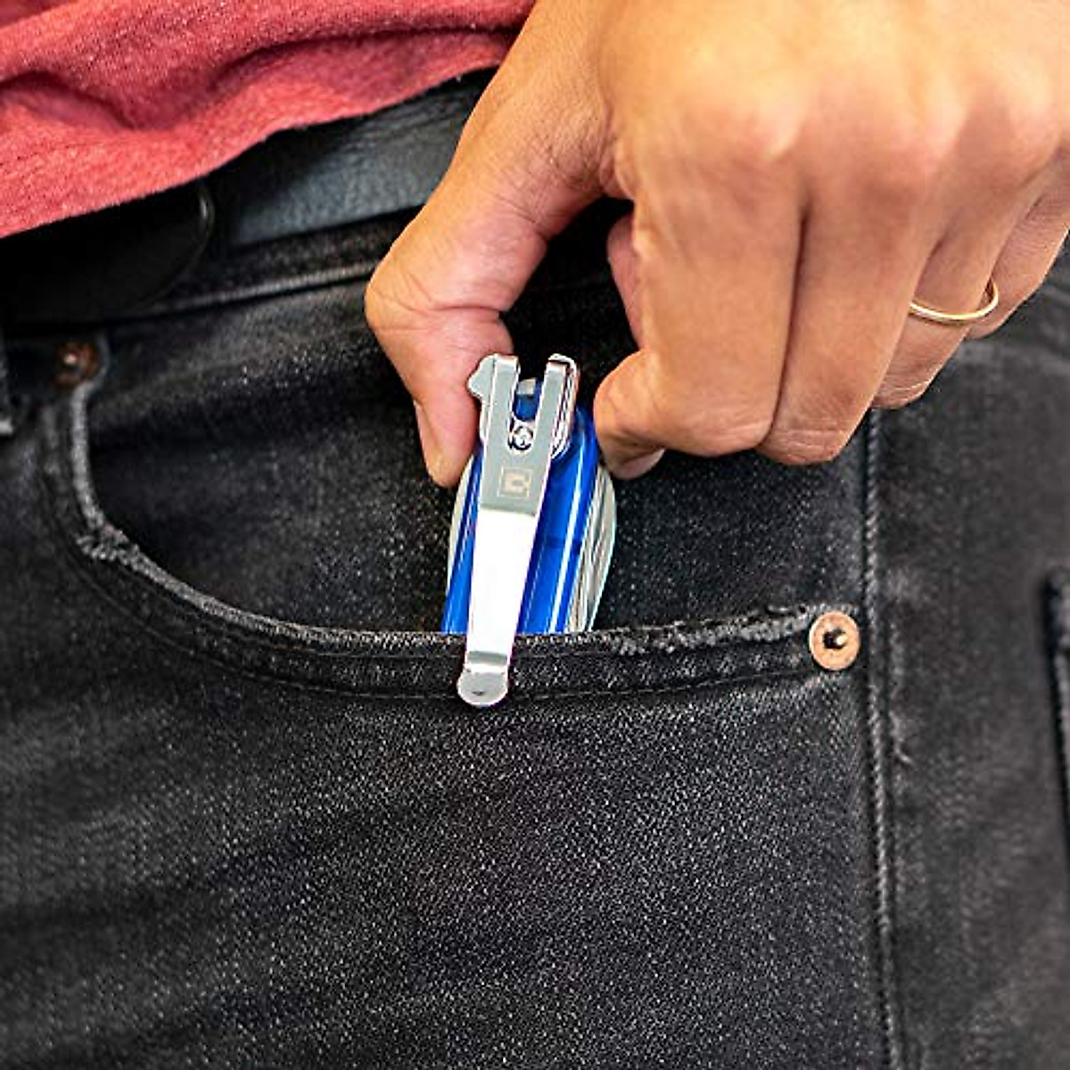 SwissQlip Deep Carry Pocket Clip Compatible with 91mm Victorinox Swiss Army Knife Models (Chrome)