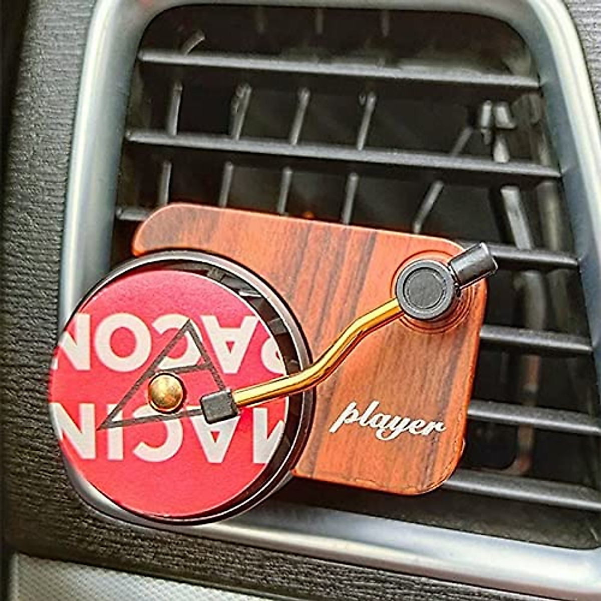 GISAVV Record Player Car Air Freshener Spin Phonograph Air Vent Outlet Aromatherapy Diffuser Perfume Clip Retro Car Accesories Interior (Style A)