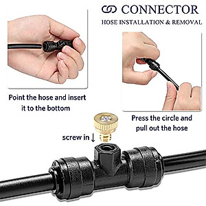 CozyCabin Outdoor Misting Cooling System with Pump - 40ft (12m) Misting Line with Filter + 6 Brass Mist Nozzles (3/4") for Patio Garden Greenhouse Watering Distribution System (12m (40ft))