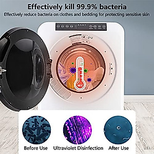 Bonnlo 13.2 Portable Clothes Dryer, 3.5 Cu.Ft High End Front Load Tumble Laundry Dryer with LED Touch Screen, Stainless Steel Tub, 1300W, White