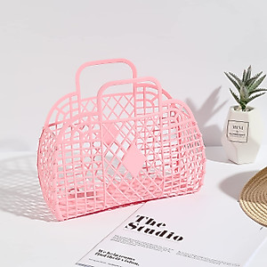 Girls Jelly Purse, Women’s Plastic Tote Bag, Jelly Bag Purse For Little Girls (Light Pink)