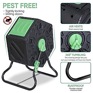 18.5 Gal Compost Bin Garden Composting Sturdy Compost Bins Tumbler Garden Yard