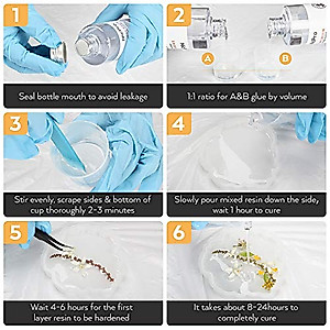 Nicpro 8 Ounce Crystal Clear Epoxy Resin Kit, Food Safe DIY Starter Art Resin for Craft, Canvas Painting, Molds Pigment Jewelry Making, Resin Coating and Casting