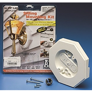 Arlington Industries FBA_8151-1 Arlington 8151-1 Lamp Mounting Kit with Built-in Box for 5/8 Inch Vertical Siding Lap, White