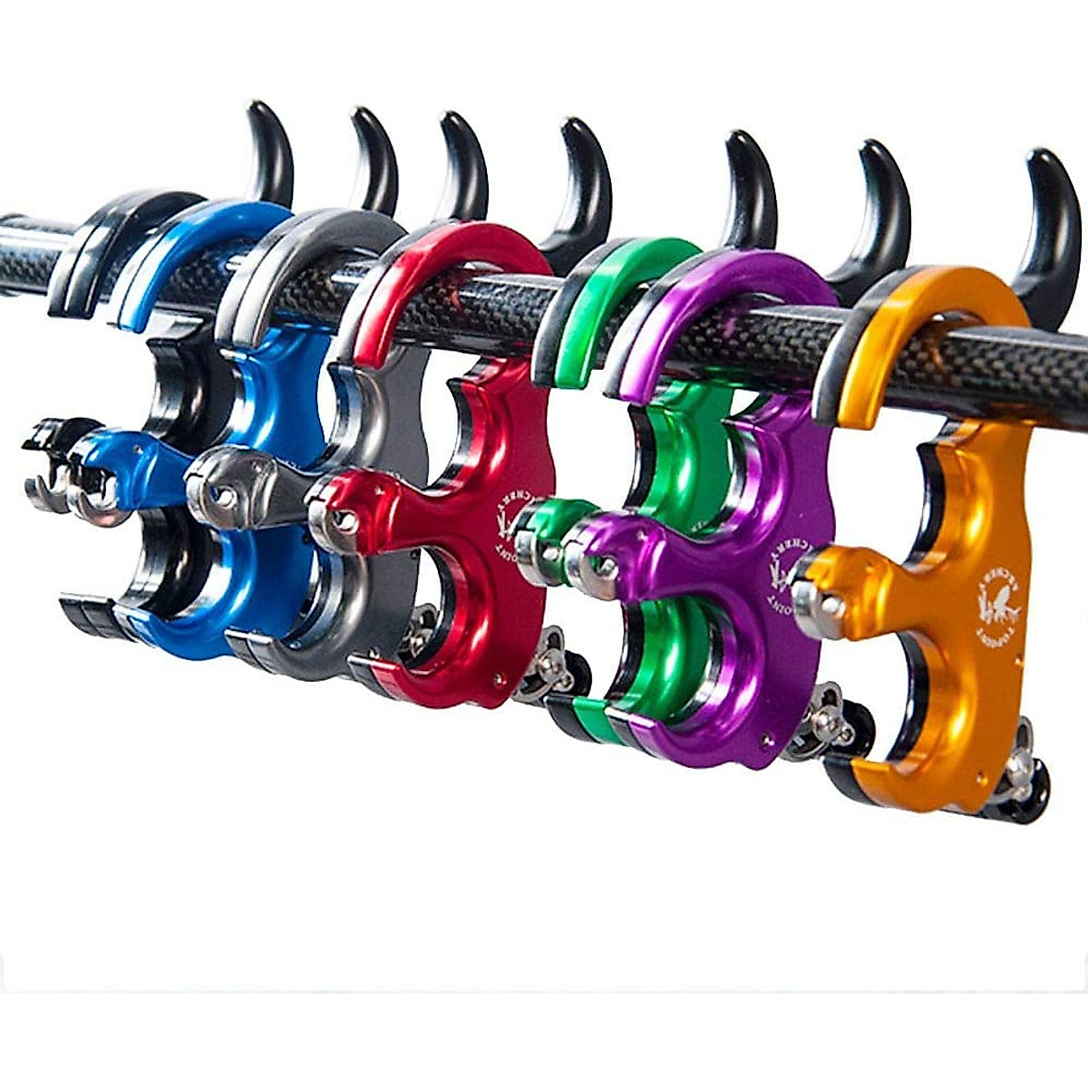 SHARROW Bow Release Aid 3/4 Fingers Automatic Archery Release Aluminium Alloy Thumb Trigger for Compound Bow Accessory (Green)