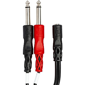 Hosa YMP-434 3.5 mm TRSF to Dual 1/4" TS Stereo Breakout Cable