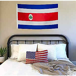 DANF Costa Rica Flag 3x5 Foot Thicker Polyester Costa Rican National Flags Polyester with Brass Grommets 3 X 5 Ft
