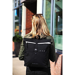 Sherpani Miyako, Nylon Backpack with Coin Purse, Backpack for School, Backpack Purse for Women, Christmas Gifts, 14 Inch Laptop Sleeve (Black)