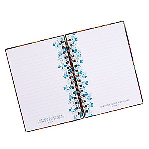 Christian Art Gifts Journal w/Scripture Grace Upon Grace John 1:16 Bible Verse Pink Floral Inspirational Wire Bound Spiral w/ 192 Lined Pages,