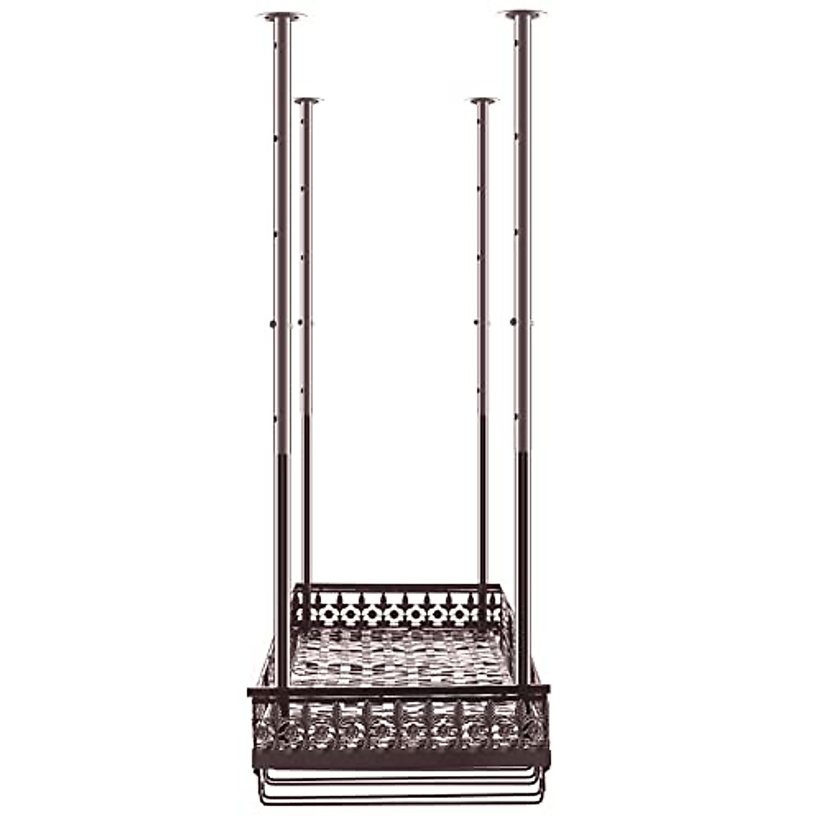 VEVOR Ceiling Wine Glass Rack, 46.9 x 13 inch Hanging Wine Glass Rack, 18.9-35.8 inch Height Adjustable Hanging Wine Rack Cabinet, Coppery Wall-Mounted Wine Glass Rack Perfect for Bar Cafe Kitchen