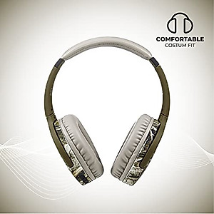 Altec Lansing x Realtree Stream Wireless Bluetooth Headphones with 12 Hours of Battery, Foldable, Microphone, Compact Clear Sound, Deep Bass