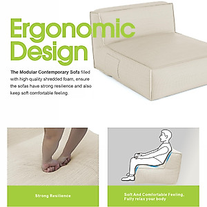 Patio Furniture Bean Bag 2 Person Chaise Lounge Chair Outdoor Middle Chair Reclining Chair Garden Pool Lounge Chairs Sunbathing Recliners Beach Lounge Chair Sunbed (light beige, 2 person lounge chair)