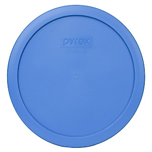 Pyrex (1) 7402-PC Marine Blue & (1) 7201-PC Blue Spruce & (1) 7200-PC Muddy Aqua Round Plastic Food Storage Replacement Lids