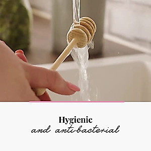 tuuli kitchen – Wooden Honey Dipper, Set of 4 Beechwood Stir Sticks for Syrups, Melted Chocolate and More, Honey Stirrers for Tea, Wooden Sticks for Crafts and Props, 6 inches