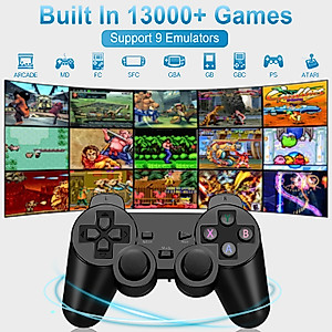 Wireless Retro Game Console, Retro Game Stick, Nostalgia Stick Game, Plug and Play Game Console Emulator Game Stick 4k 13000+ Games, 9 Classic Emulator, Consoles with Dual 2.4G Wireless Console
