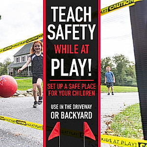 Franklin Sports Retractable Driveway Barrier– Visual Safety Barrier – Adjustable up to 20 feet– Easy Setup