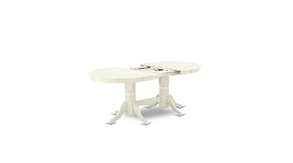 East West Furniture 5-Piece Linen White Dining Set - Extendable Table