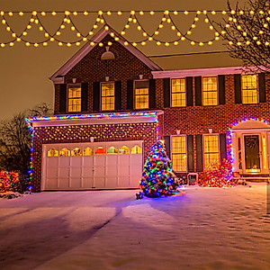 DANLI Christmas Decorations 380 LED Christmas Lights 8 Modes Half-Round Extenable String Lights for Xmas New Year Patio Yard Indoor Outdoor Decorative(Warm White)