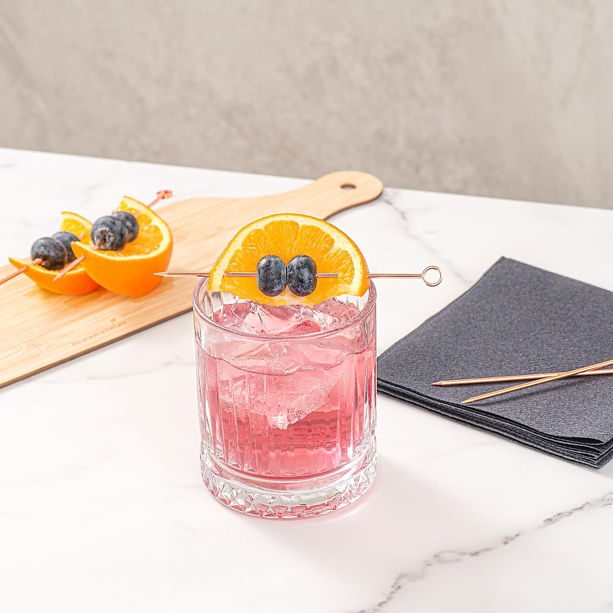 Restaurantware 4.5-inch Stainless Steel Cocktail and Martini Picks: Perfect for Professional Bars or At Home Use - Copper Plated Skewer For Fruit or Olive Garnishes - 10ct Toothpicks