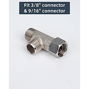 Hibbent Bidet T Adapter, Metal T Valve for Bidet(3/8” x 3/8” x 3/8”), 3 Way Tee Connector Bidet Attachment for Toilet