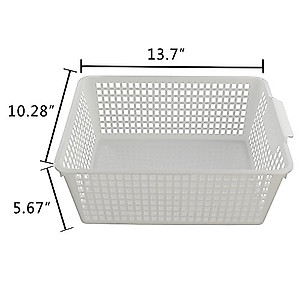 Fiazony 3-Pack Large Plastic Storage Basket, Plastic Storage Bin, White