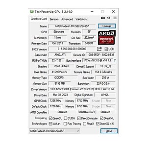 XUANMO AMD Radeon RX580 2048SP 8g Gpu Video Gaming Amd graphics card GDDR5 256-Bit Pc Gaming Video Card AMD 2XDP HDMI PCI Express 3.0 with Freeze Fan Stop for Desktop Computer Gaming Gpu