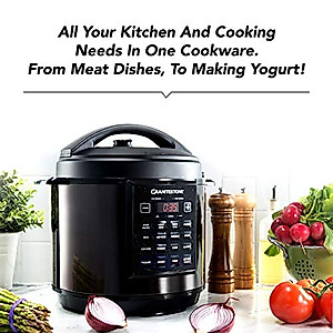 Granitestone 12-in-1 Multicooker with LED Display, Electric Pressure Cooker, Slow Cooker, Rice Cooker, Steamer, Saute, Yogurt Maker and Warmer, 6 Quart, 12 Pre-Set Functions As Seen On TV