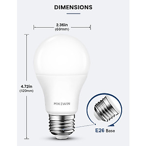 MikeWin Dusk to Dawn Light Bulbs Outdoor, 3000K Warm White, 12W(100W Equivalent) Auto ON/Off Light Sensor LED Lighting Bulb for Wall Lantern, Porch, Boundary, Garage, Patio, Front Door, 4 Pack