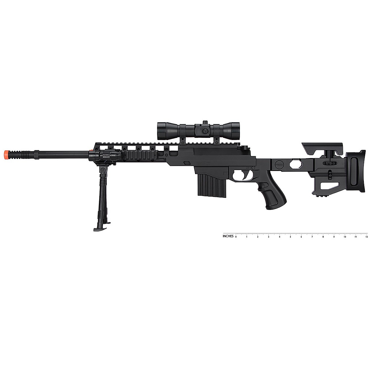 UKARMS CQB P1402 Spring Airsoft Tactical Sniper Rifle Gun : Folding Stock + Flashlight + Bipod