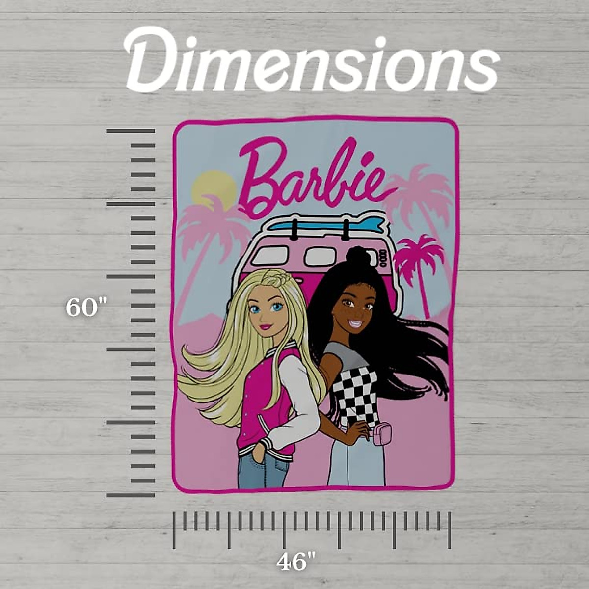 Franco Kids Bedding Super Soft Micro Raschel Throw, 46 in x 60 in, Barbie