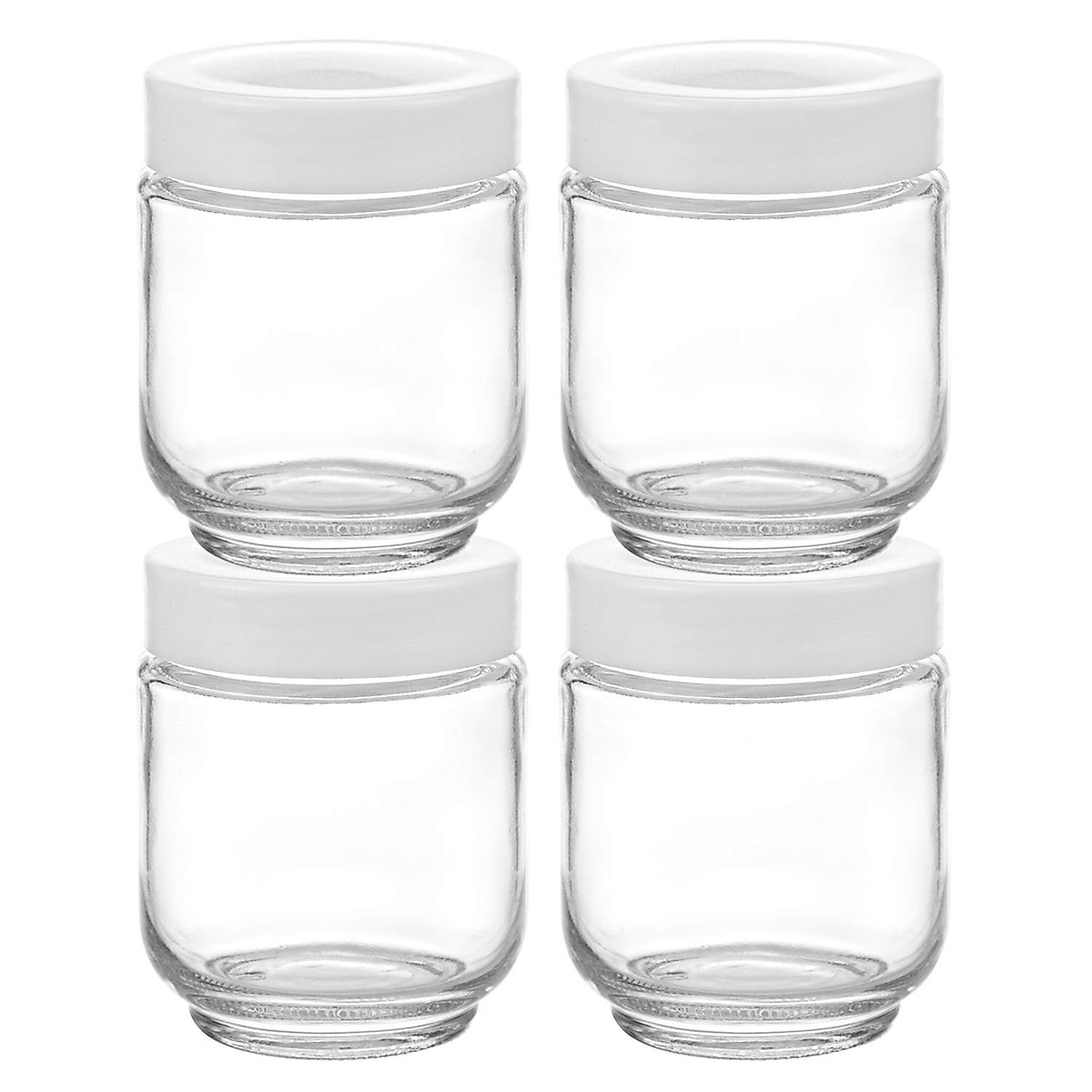 Hedume 12 Pack 6oz Clear Glass Jars with White Lids for Spices, Party Favors, Jams etc.