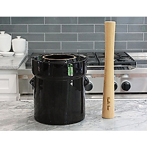 Humble House SAUERSTOMPER Sauerkraut Pounder for Mason Jars Fermentation of Vegetables Standard 12" One Piece of Solid German Beech Wood Cabbage Tamper for Packing Fermented Foods like Sauerkraut