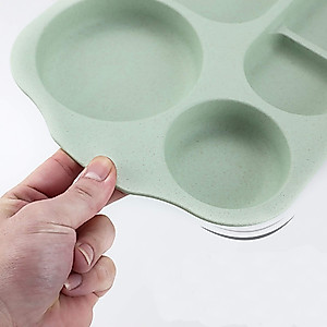 Nicunom 8 Pack Unbreakable Divided Plates, 5-Compartment Wheat Straw Tray Divided Food Plates Lunch Trays Section Plates for kids Adults, Microwave Dishwasher Safe, BPA Free, 11 Inch