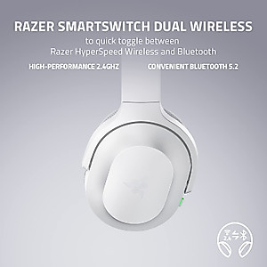 Razer Barracuda Wireless Gaming Headset: 2.4GHz + Bluetooth, Noise-Cancelling Mic, 50mm Drivers, 40Hr Battery - For PC, Playstation, Switch, Android, iOS