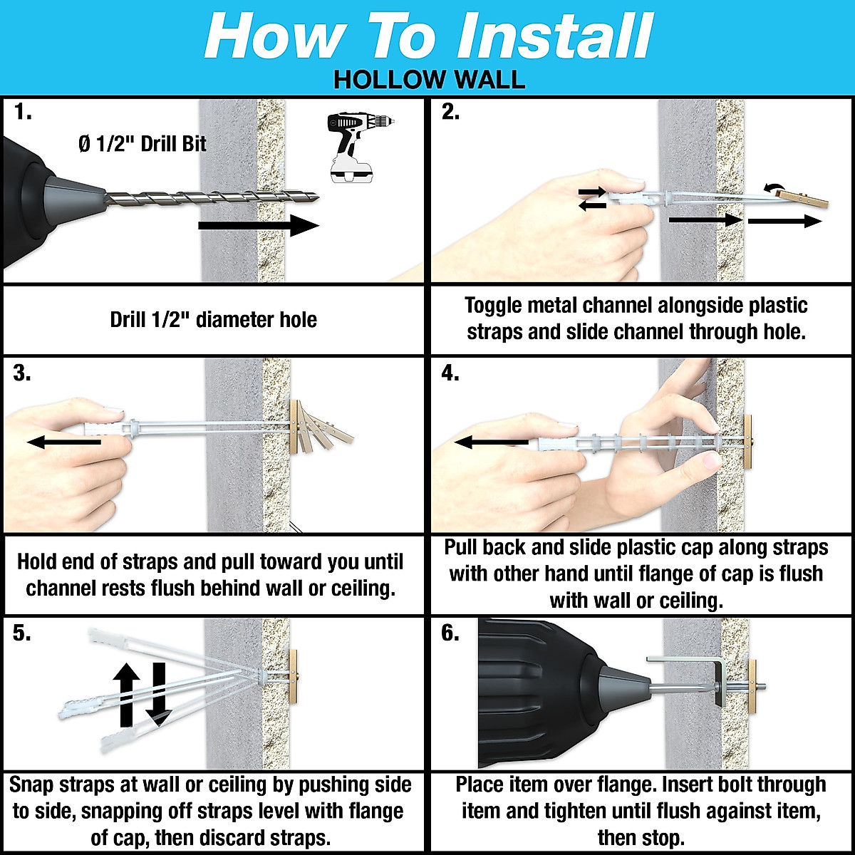 TOGGLER SNAPTOGGLE Drywall Anchor with Included Bolts for 1/4-20 Fastener Size; Holds up to 265 pounds Each in 1/2-in Drywall by TOGGLER (20 Pack)