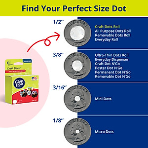 Glue Dots, Clear, Double-Sided Craft Dots, 1/2, Roll of 200 (08165E)