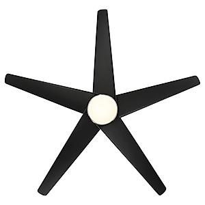 WAC Smart Fans Viper Indoor and Outdoor 5-Blade Smart Home Ceiling Fan 60in Brushed Nickel Black with 3000K LED Light Kit and Remote Control works with Alexa and iOS or Android App