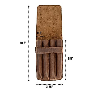 Leather Worx, Pen Holder, Pencil Case, Minimalist Style Holder, Classic Storage, Full Grain Leather, Handmade, Bourbon Brown