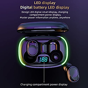 Acogedor Wireless Earbuds, IPX4 Waterproof Stereo Headphones with LED Display and Wireless Charging Case for Sport Work, in Ear Headphones